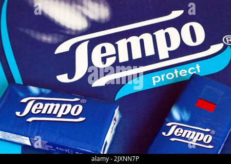 TEMPO Handkerchiefs Tissues. Tempo is a brand of ESSITY Stock Photo - Alamy
