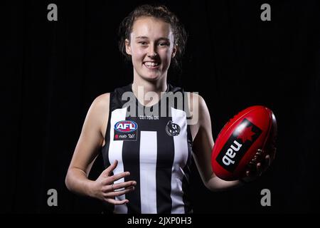 Jordyn Allen of the Magpies poses for a photograph during the 2018 AFLW ...