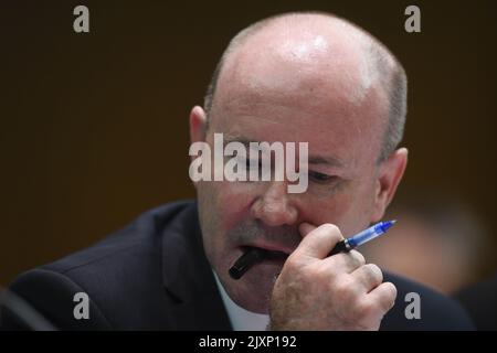 Department of Defence Secretary Greg Moriarty during Senate Estimates ...