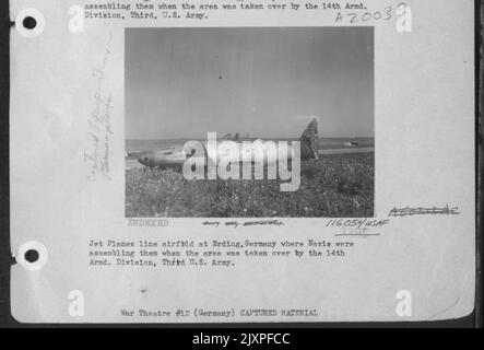Jet Planes Line Airfield At Erding, Germany Where Nazis Were Assembling ...
