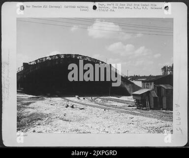 Mouth Of Underground Factory At Muhldorf, Germany, Showing Rail Lines ...