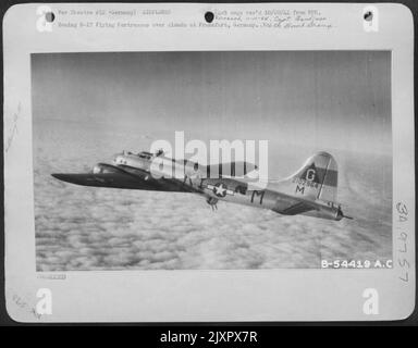 Boeing B-17 Flying Fortresses flying over Bremen, Germany, November 13 ...