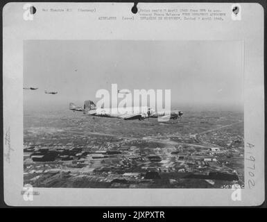 THE GREATEST AIRBORNE INVASION IN HISTORY.---From low level, B-24 ...