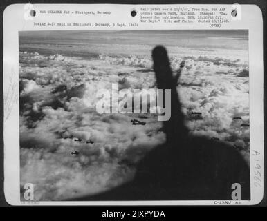 Boeing B-17 raid on Stuttgart, Germany, 6 Sept. 1943 Stock Photo - Alamy