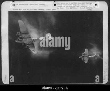 Boeing B-17 raid on Stuttgart, Germany, 6 Sept. 1943 Stock Photo - Alamy