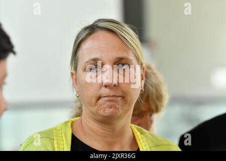 Linda Mason, the sister of victim Annette Mason, is seen arriving at ...