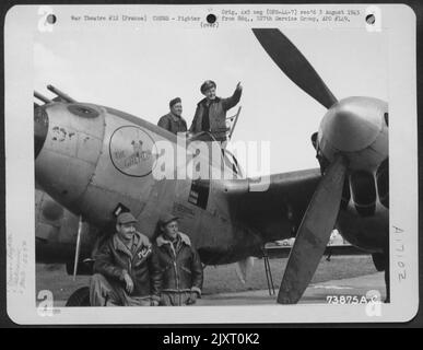 Pilot And Ground Crew Of The 367Th Fighter Group, Beside Their Lockheed ...