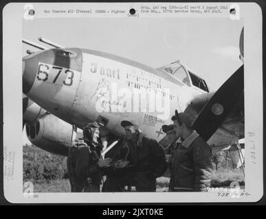 Pilot And Ground Crew Of The 367Th Fighter Group, Beside Their Lockheed ...