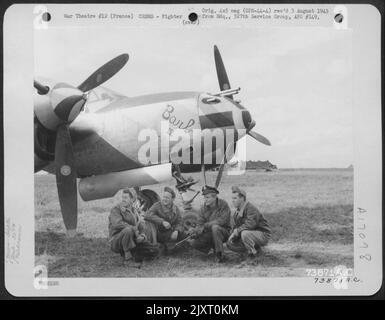 Pilot And Ground Crew Of The 367Th Fighter Group, Beside Their Lockheed ...