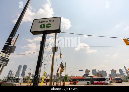 Square One GO Transit Bus Terminal. Mississauga, Ontario, Canada Stock ...
