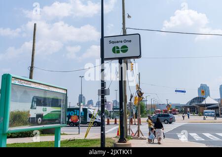 Square One GO Transit Bus Terminal. Mississauga, Ontario, Canada Stock ...