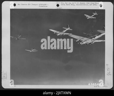 Boeing B-17 Flying Fortresses Of The 381St Bomb Group En Route To Bomb ...