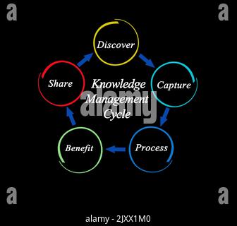 Components of Knowledge Management Cycle Stock Photo - Alamy