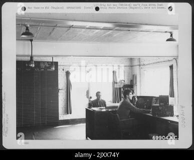 Flight Control Tower Of The 490Th Bomb Group At An Airbase In England ...