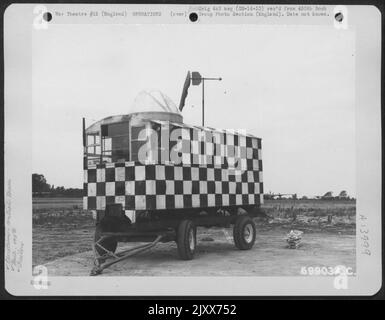 Mobile Control Tower-Signal Trailer Directs A Boeing B-17 Of The 379Th ...