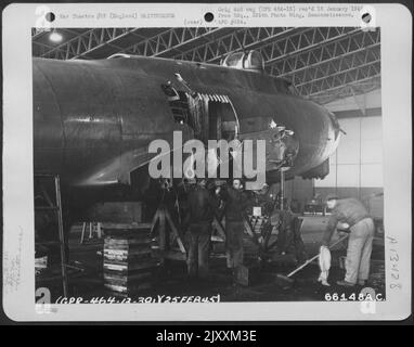 Boeing B-17 "Flying Fortress" undergoing repairs at Marrakech Field ...
