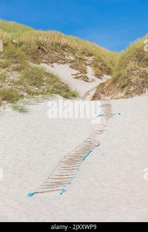 Beach entrance, Amrum Island, North Friesland, Schleswig-Holstein ...