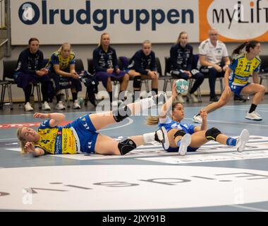 Hamar, Norway. 07th Sep, 2022. Hamar, Norway, September 7th 2022: Kristin Venn (10 Storhamar) is ...