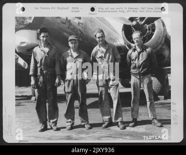 A Ground Crew Of The 390Th Bomb Group Poses Beside The Boeing B-17 ...