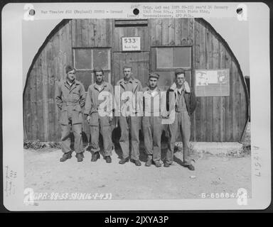 Ground Crew Of The 381St Bomb Group In Front Of A Boeing B-17 "Flying ...