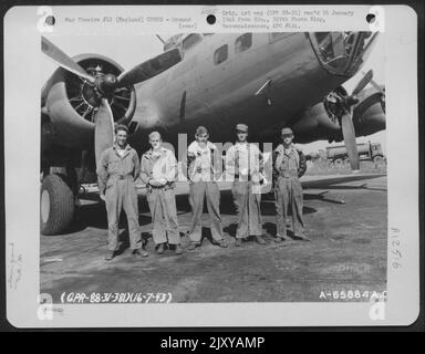 Ground Crew Of The 381St Bomb Group Beside The Boeing B-17 "Flying ...