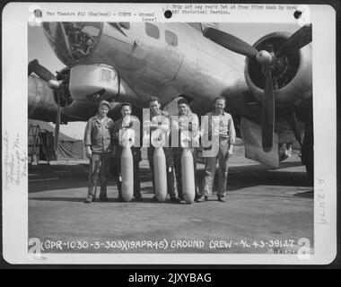 Ground Crew Of The 359Th Bomb Squadron, 303Rd Bomb Group, Pose Beside A ...
