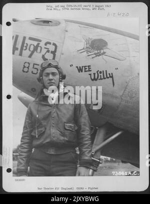 An Unidentified Fighter Pilot Of The 367Th Fighter Group, Poses Beside ...