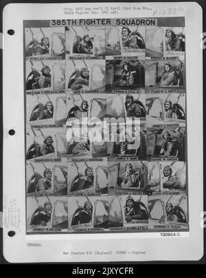 Composite Of Pilots Of The 385Th Fighter Squadron, 364Th Fighter Group ...