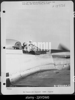 Major General Earle E. Partridge Seated In The Cockpit Of A North ...