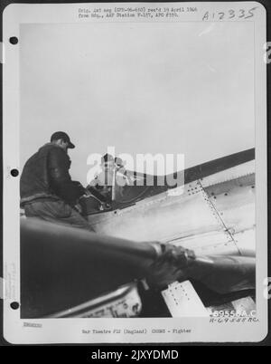 Major General Earle E. Partridge Seated In The Cockpit Of A North ...