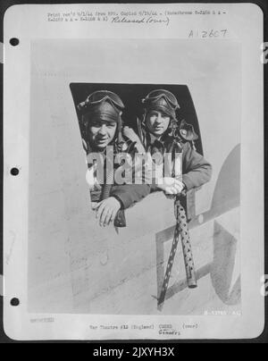 ENGLAND-Twin combat team in flying togs-Left to right: Don E. and John ...