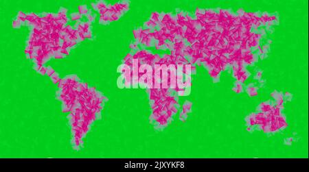 Minimalist, Artistic Abstract colorful World map for presentation ...