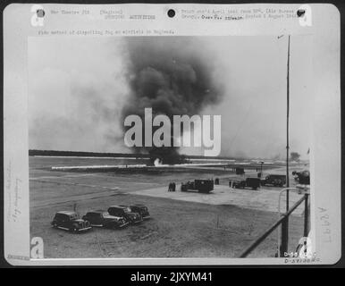 Fido Method Of Dispelling Fog At Airfield In England Stock Photo - Alamy