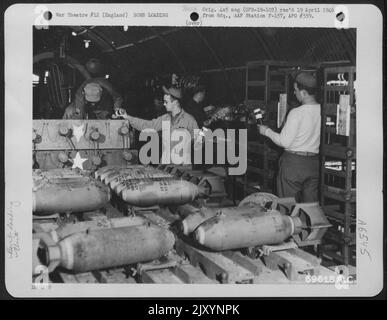 Ordnance Men Of An 8Th Air Force Heavy Bomber Group Adjust The Sling ...
