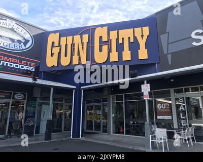 A general view of firearms store Gun City in Christchurch, New Zealand ...