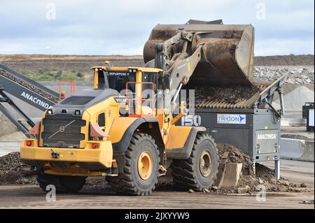 General view of machinery at the "Repurpose It" recycling facility in ...