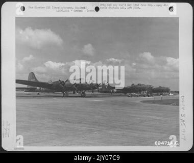 Boeing B-17 Flying Fortresses Parked On The Airfield At Celone, Italy ...