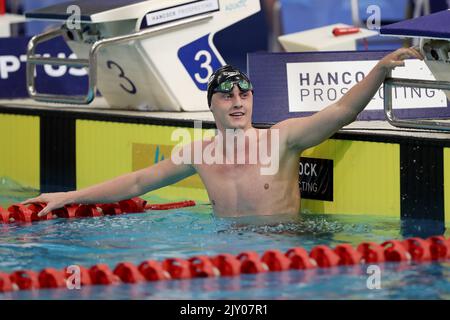 Elijah Winnington swimming in the Mens 200m Freestyle Heats at the ...