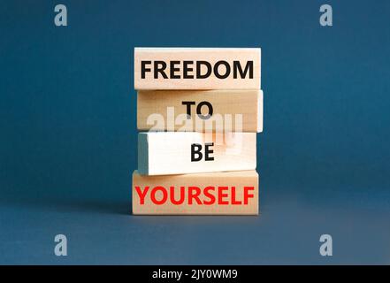 Freedom to be yourself symbol. Concept words Freedom to be yourself on ...