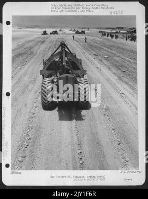 Construction Of Kadena Airstrip On Okinawa, Ryukyu Retto, By Men Of The ...