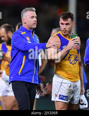 Eagles head coach, Adam Simpson is seen during the Round 1 AFL match ...