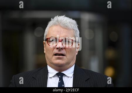 Whistleblower David William McBride speaks to the media after appearing ...