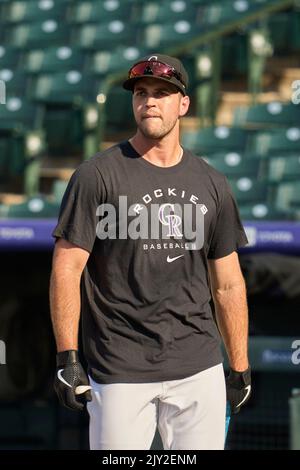 Colorado Rockies outfielder Sean Bouchard (12) during an MLB Spring ...