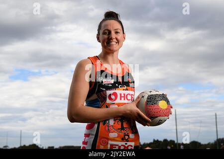 GWS Giants netball player Sam Poolman poses for a photograph in the ...