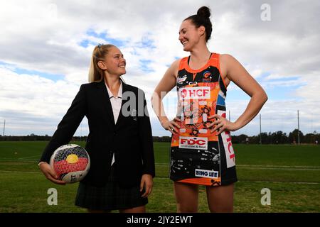 GWS Giants netball player Sam Poolman poses for a photograph in the ...