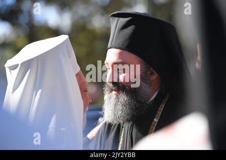 New Greek Orthodox leader Archbishop Makarios is seen arriving to his ...
