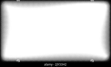 Halftone frame. Comic style divider. Pop art faded frame. Grunge ...