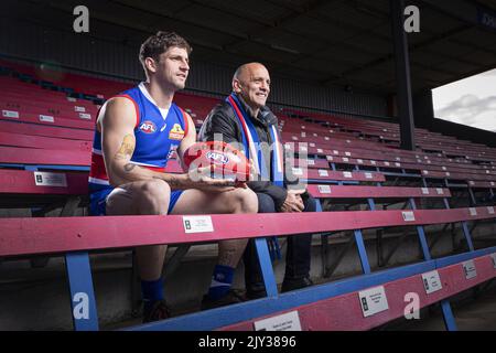 Former Footscray Bulldogs player Tony Liberatore (right) and his son ...