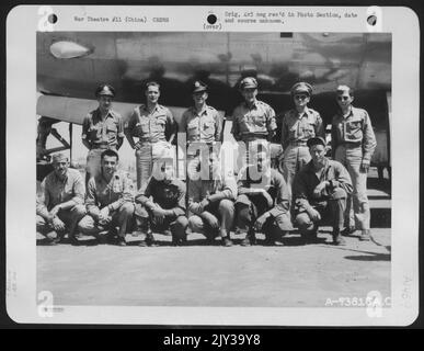 Crew Of Boeing B-29 (A/C 42-6291) Pose Beside Their Plane At An Air ...