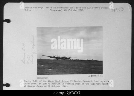 This Boeing B-29 Of The 444Th Bomb Group, Xx Bomber Command, Has Just ...